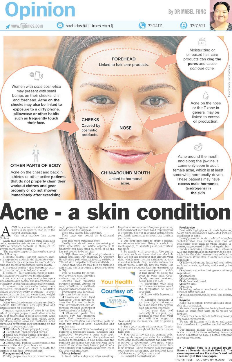 Acne - a skin condition - Oceania Hospitals