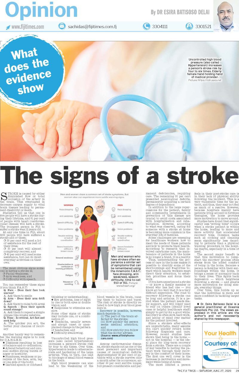 The signs of a stroke - Oceania Hospitals