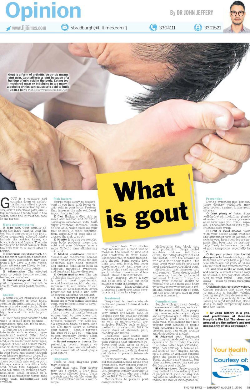 What is gout - Oceania Hospitals